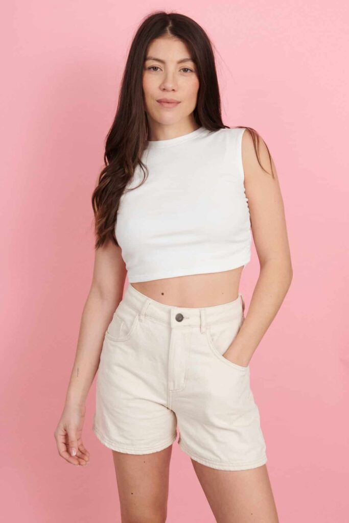 Crop Top sans manche MIA Femme chez inadea.fr
